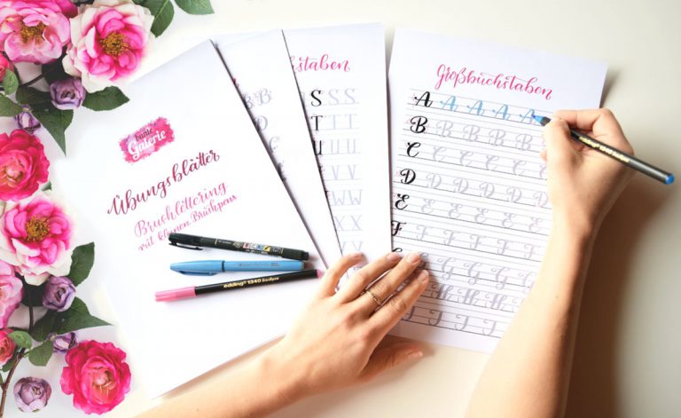 Brush- und Handlettering Freebies - Bunte Galerie